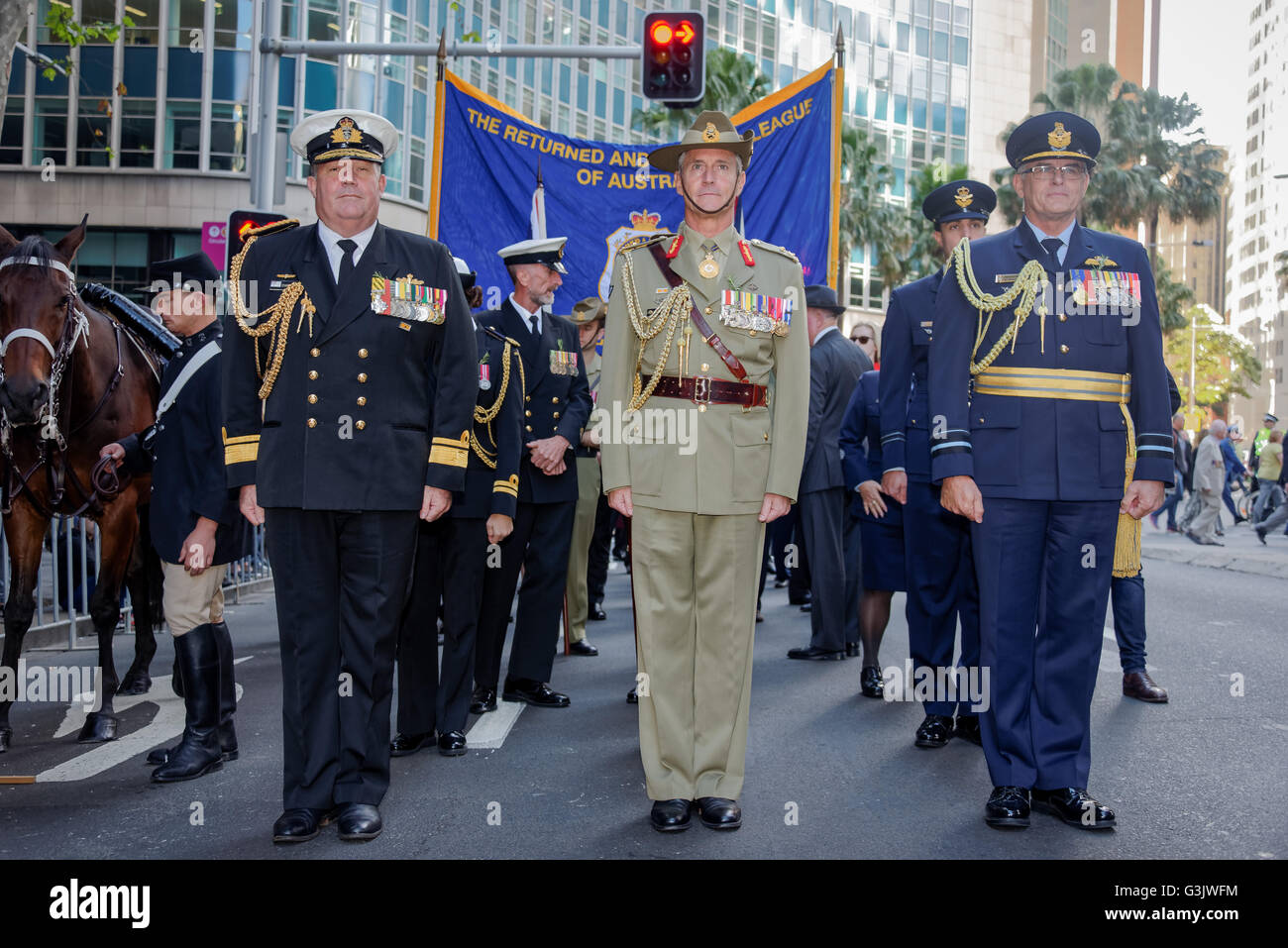 Sydney, Australia. 25th Apr, 2016. (L-R) Rear Admiral Stuart Mayer CSC ...