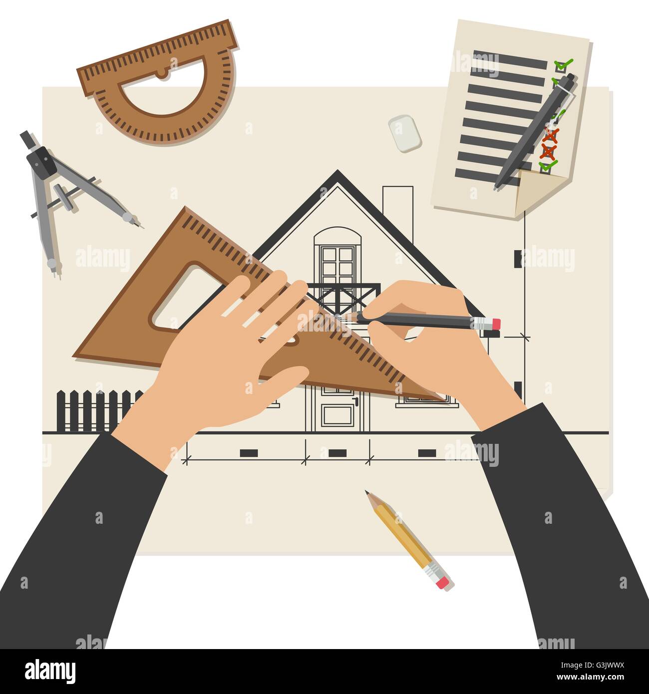 Architect holding hands Stock Vector Images - Alamy