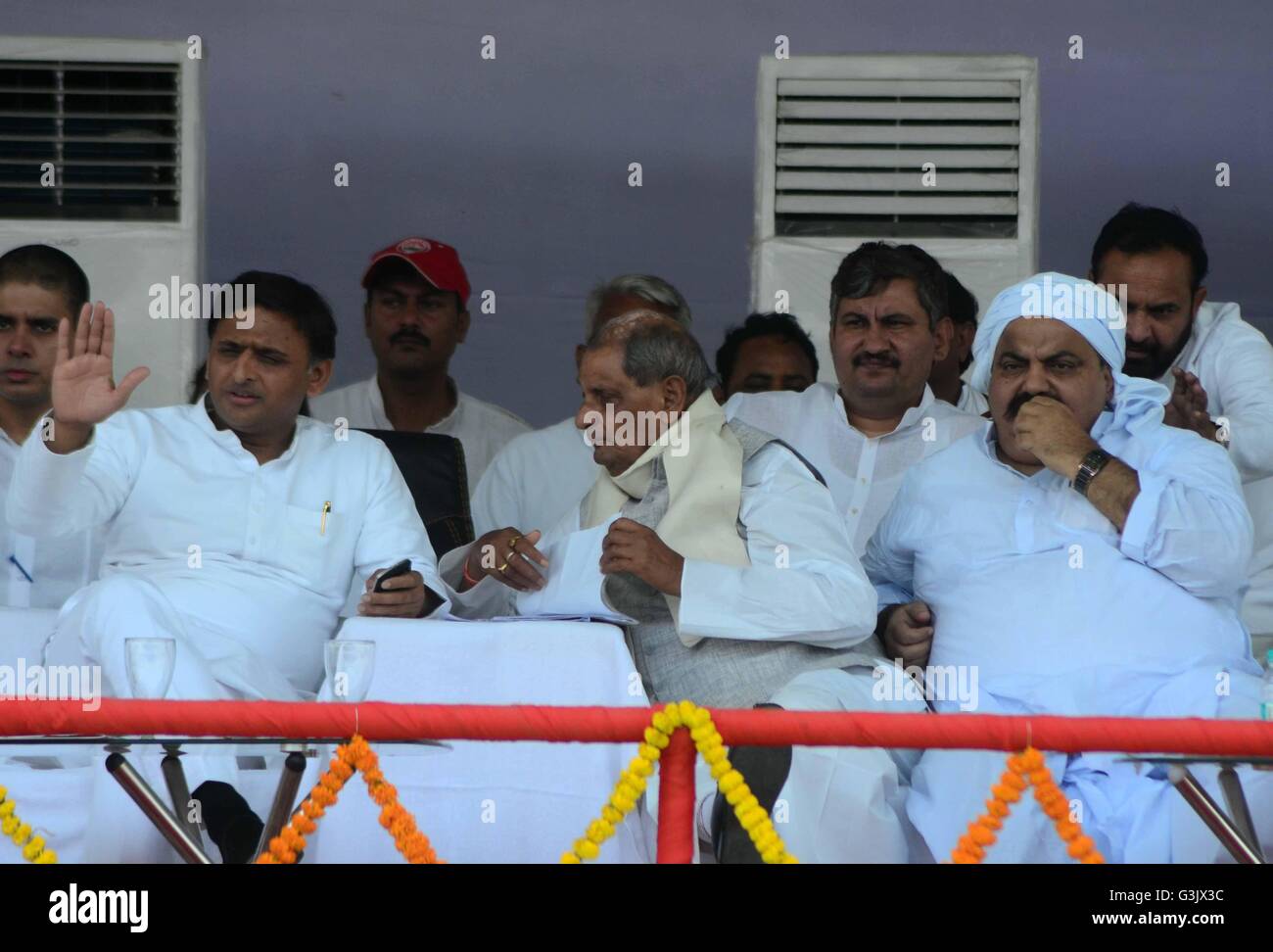 Allahabad, India. 23rd Apr, 2016. Uttar Pradesh Chief minister Akhilesh ...