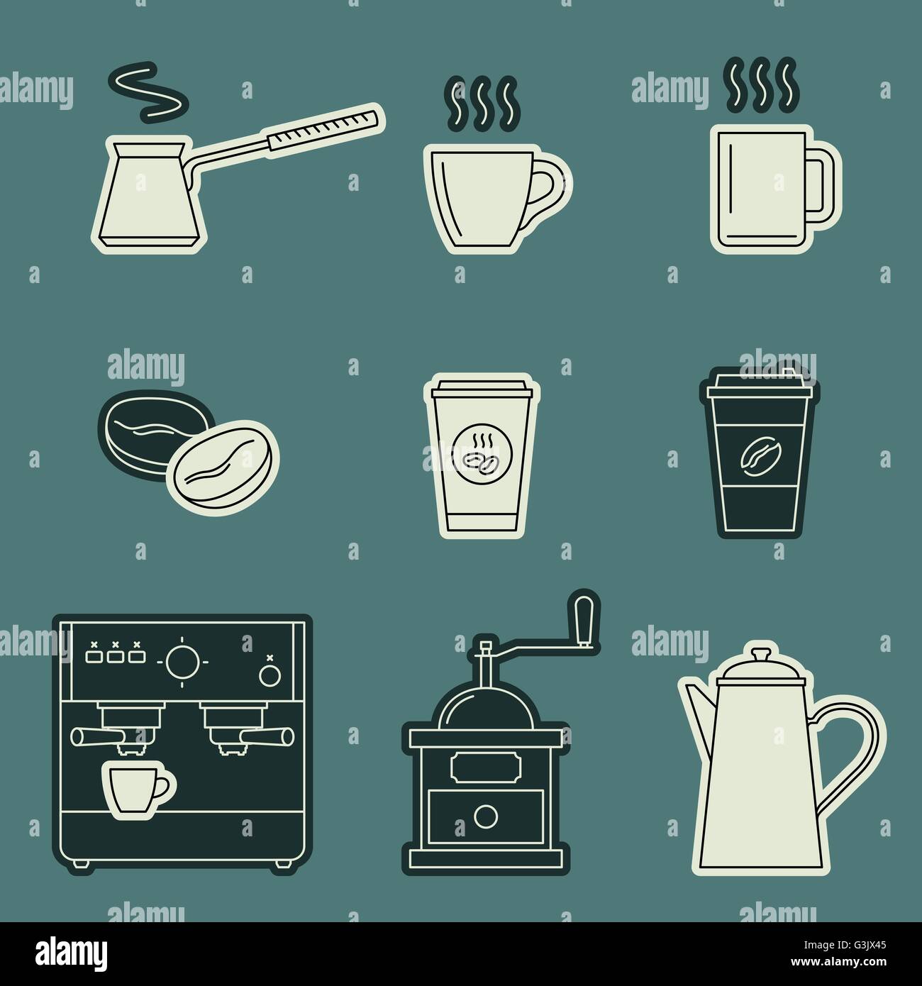 Coffee icons set Stock Vector Image & Art - Alamy