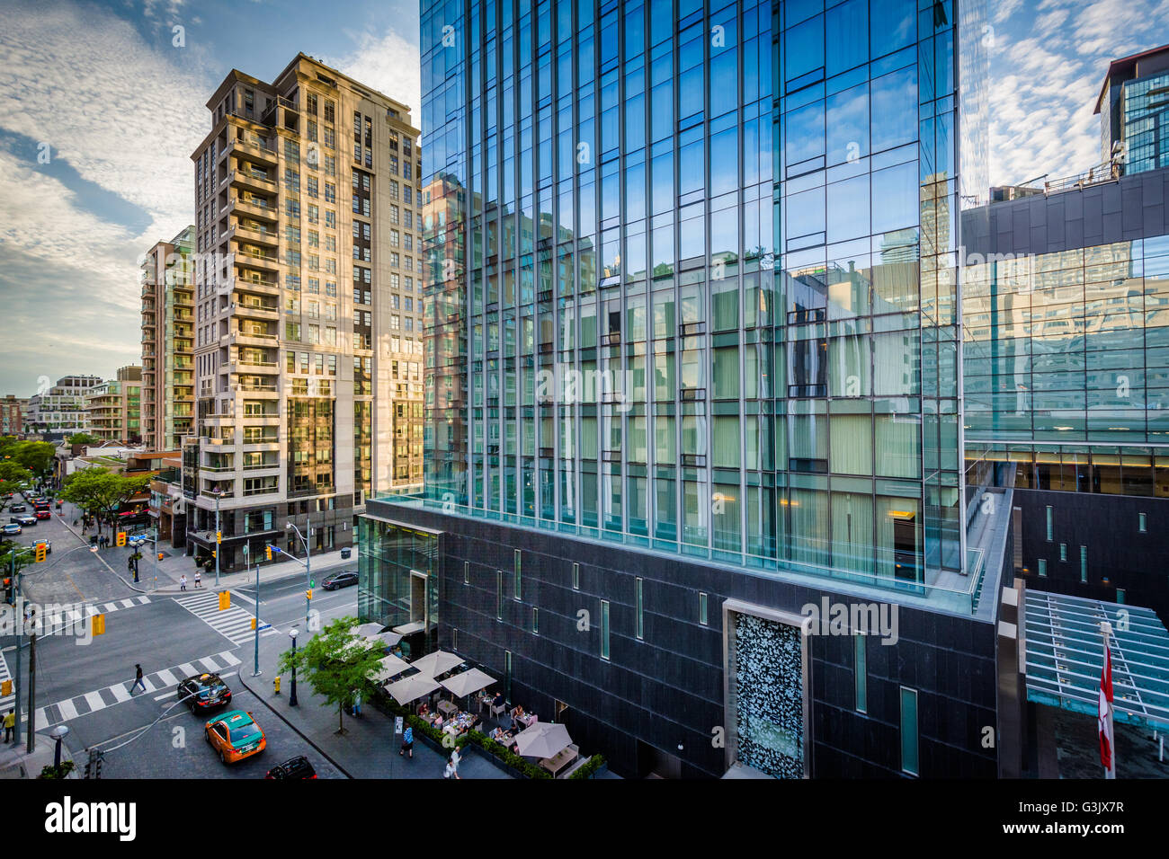 Modern buildings along Yorkville Avenue in Midtown Toronto, Ontario ...