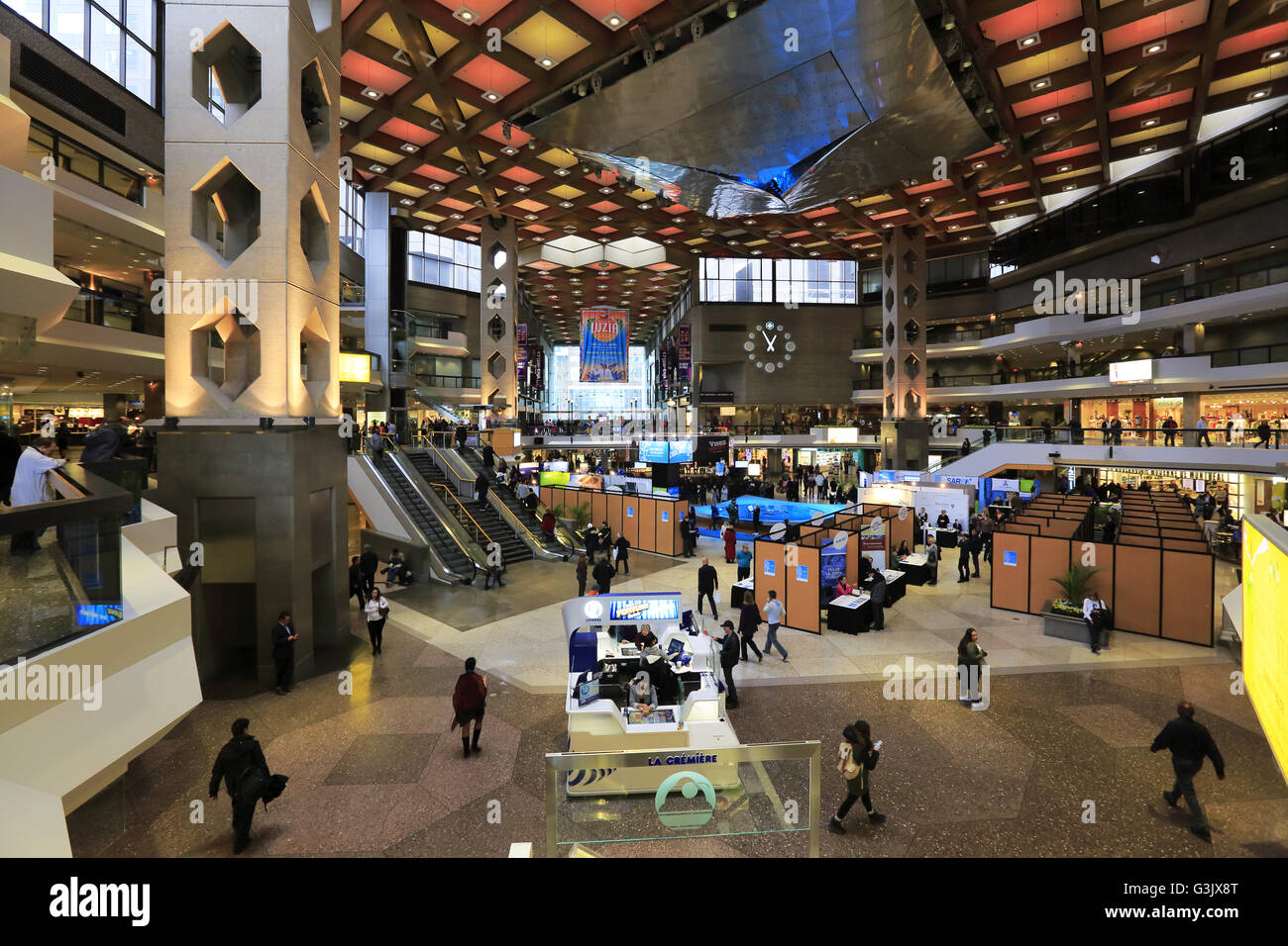 Interior view of Complexe Desjardins. Montreal, Quebec, Canada Stock ...