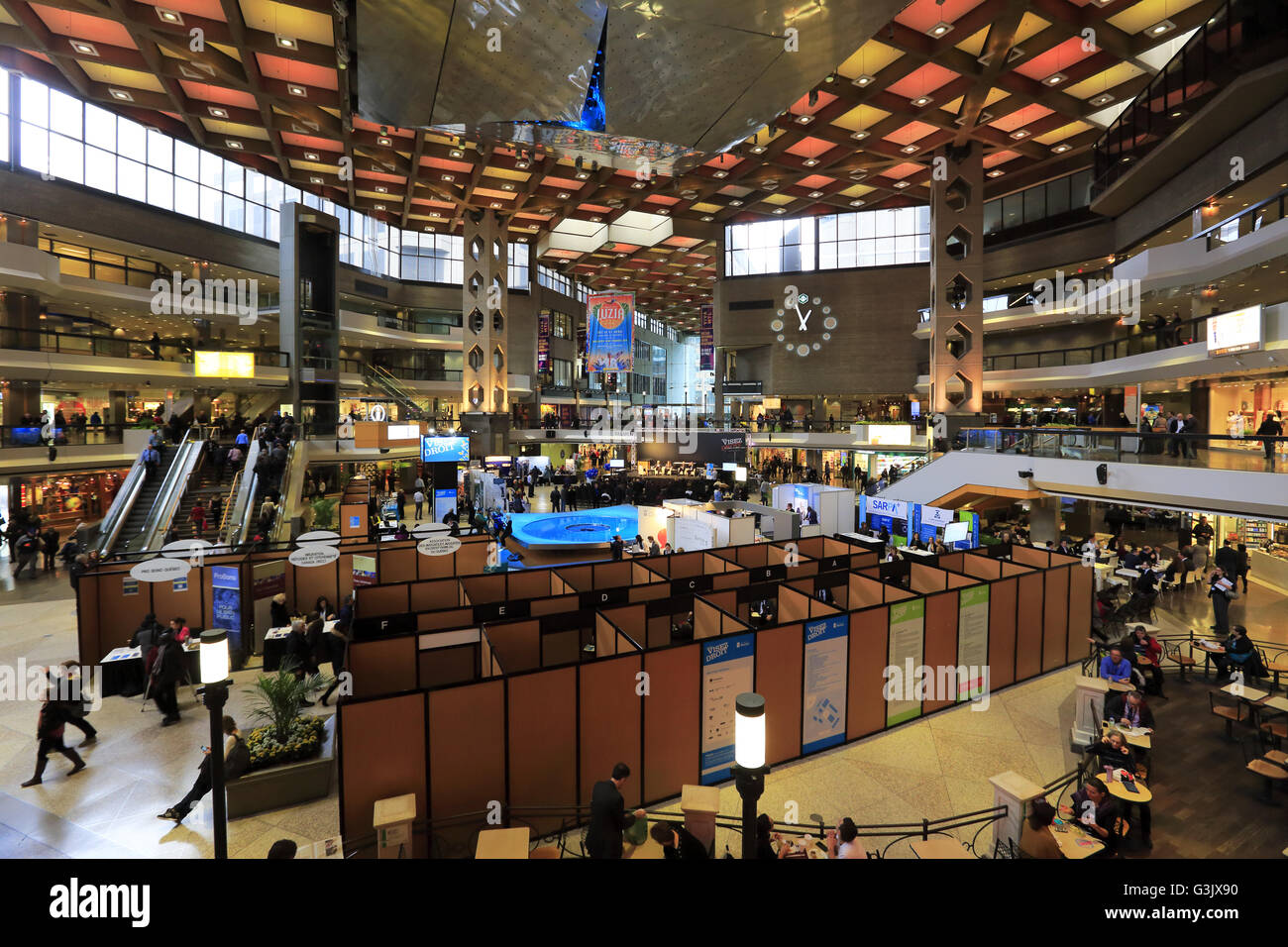 Interior view of Complexe Desjardins. Montreal, Quebec, Canada Stock ...