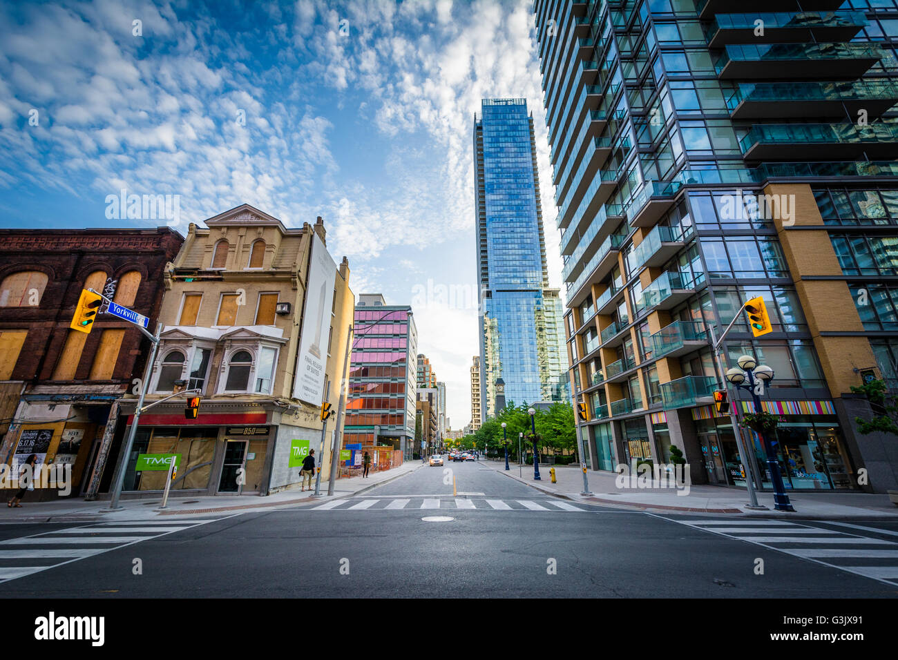 Modern buildings at the intersection of Yonge Street and Yorkville ...