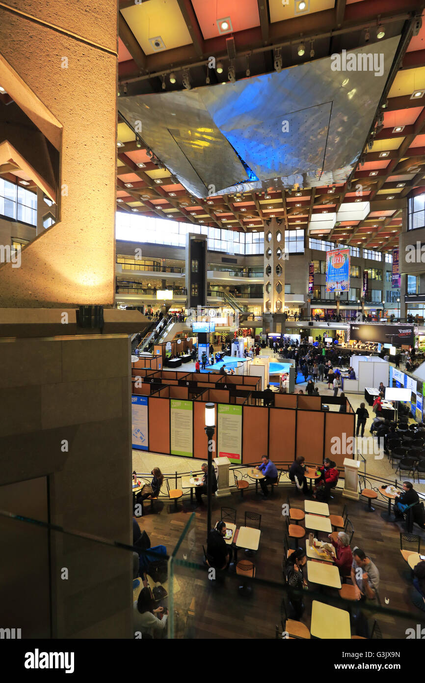 Interior view of Complexe Desjardins. Montreal, Quebec, Canada Stock ...