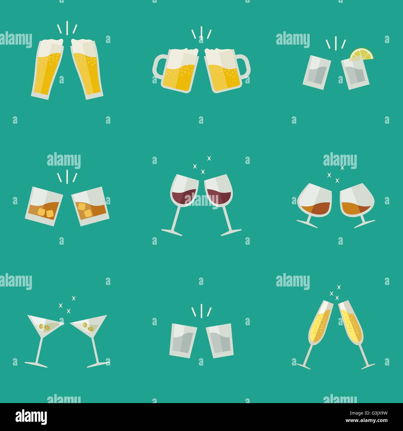 Two clinking glasses champagne Stock Vector Images - Alamy