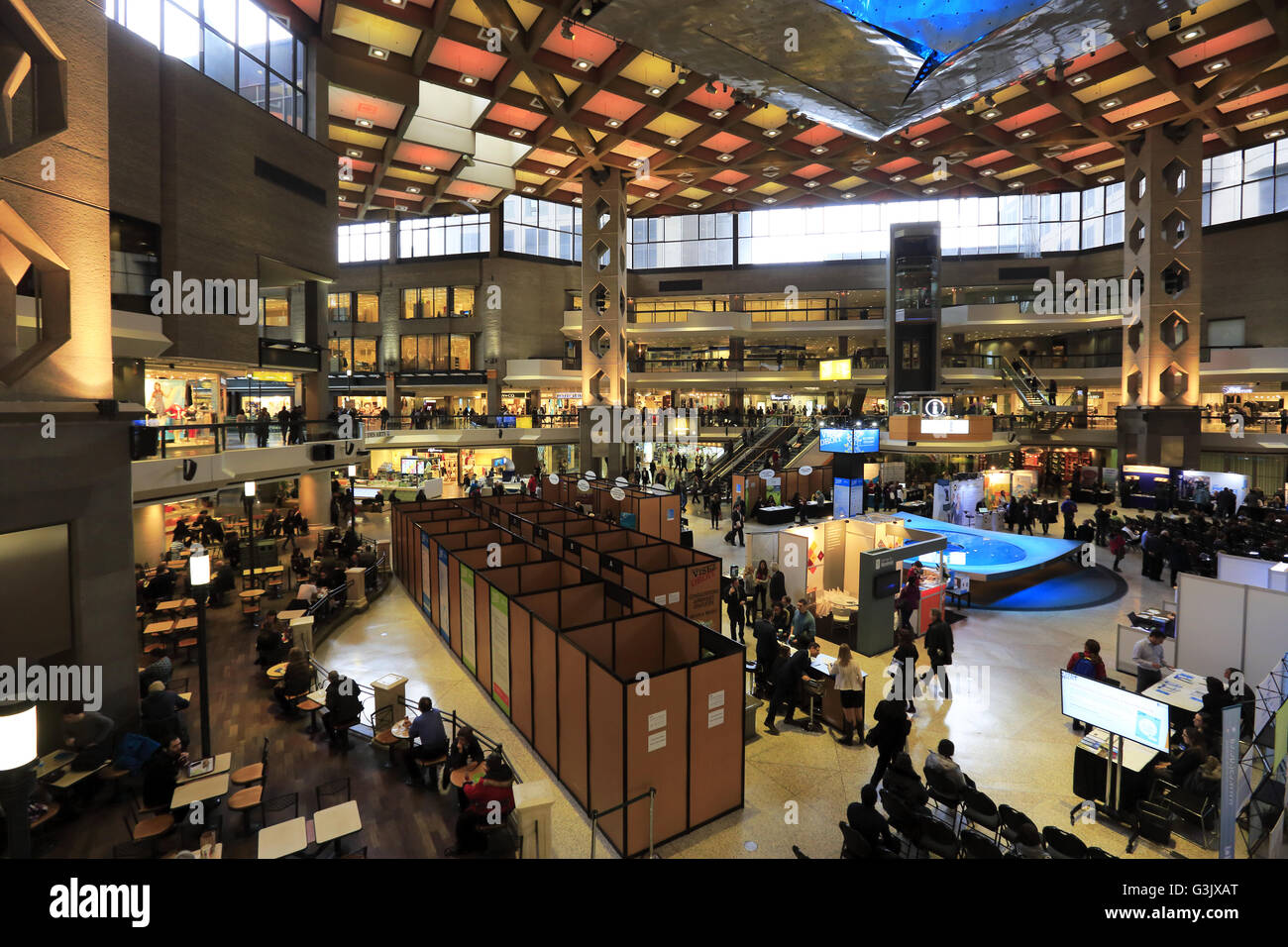 Interior view of Complexe Desjardins. Montreal, Quebec, Canada Stock ...
