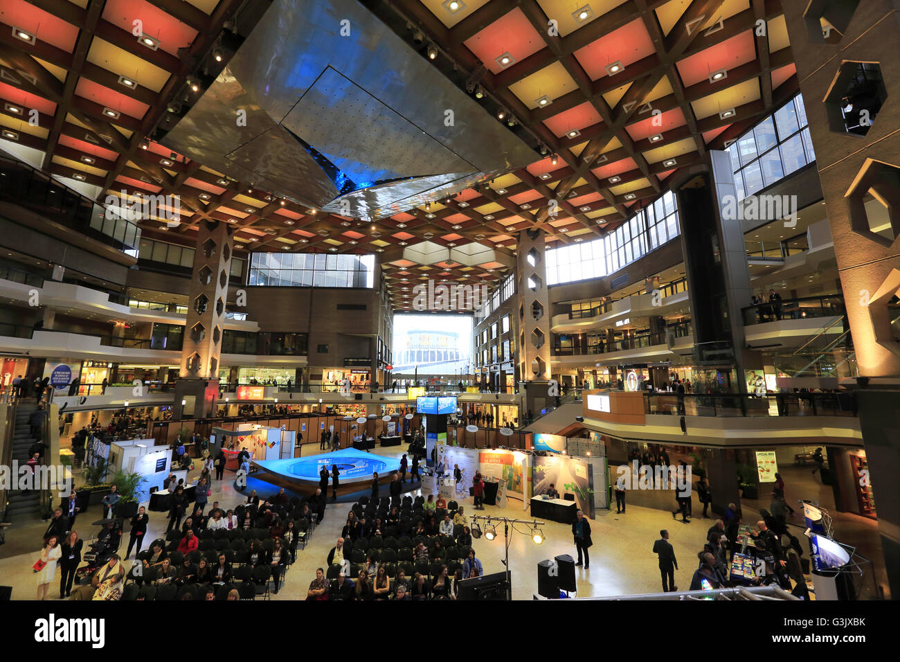 Interior view of Complexe Desjardins. Montreal, Quebec, Canada Stock ...