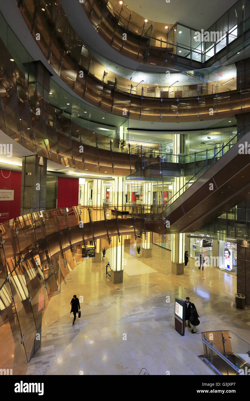 Interior view of Complexe Les Ailes in downtown Montreal. Quebec,Canada ...