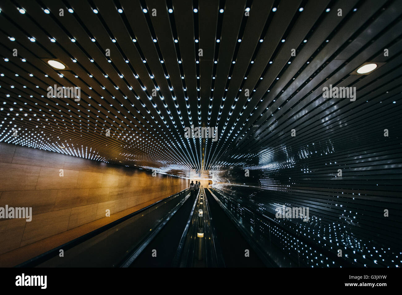 Underground moving walkway at the National Gallery of Art, in ...