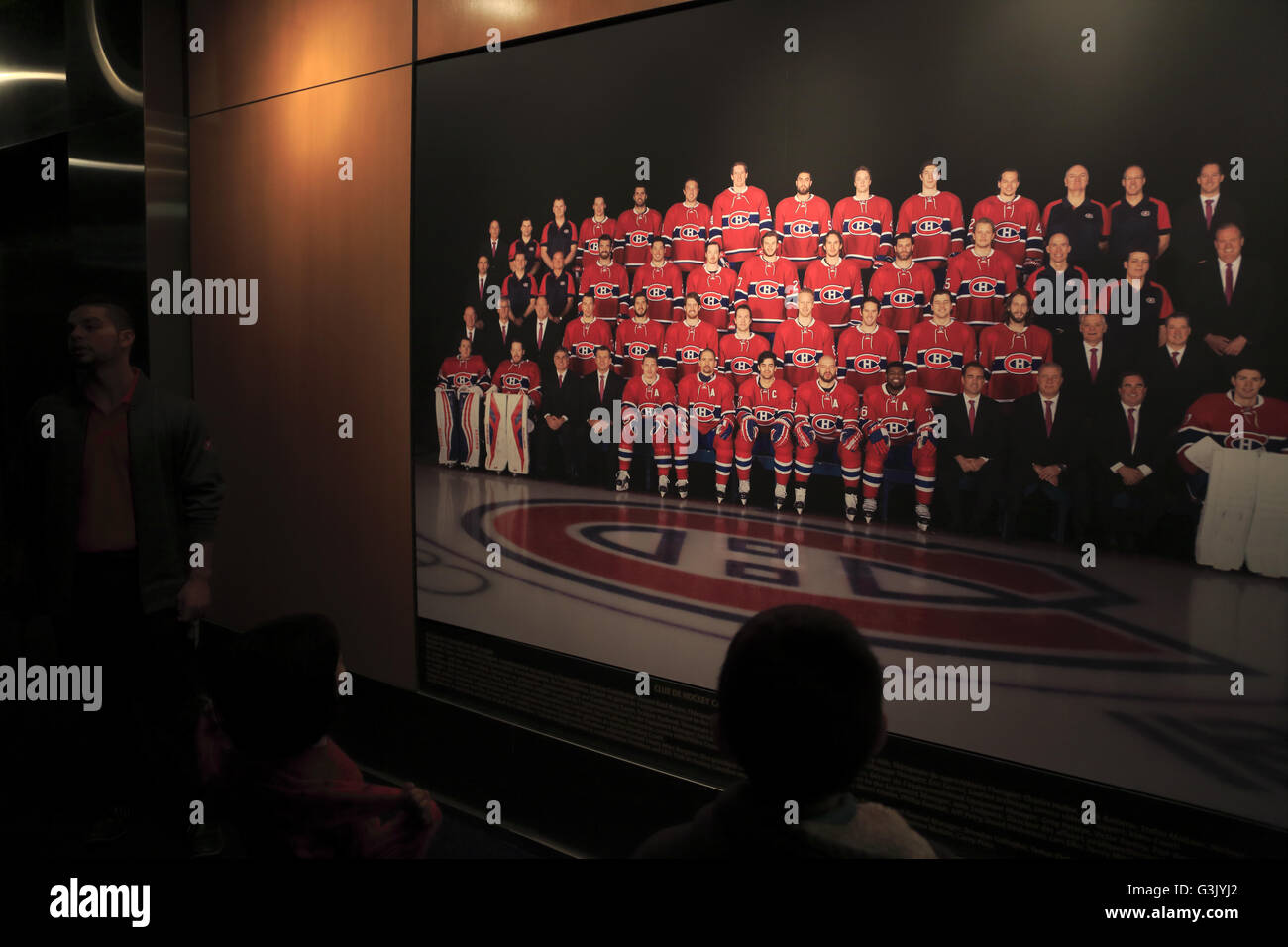 Team photo of NHL team Montreal Canadiens on the wall of the Exclusive ...