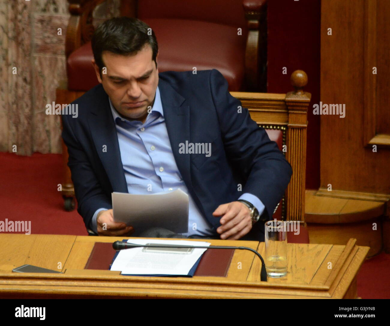 Athens, Greece. 20th Apr, 2016. Greek prime Minister Alexis Tsipras ...