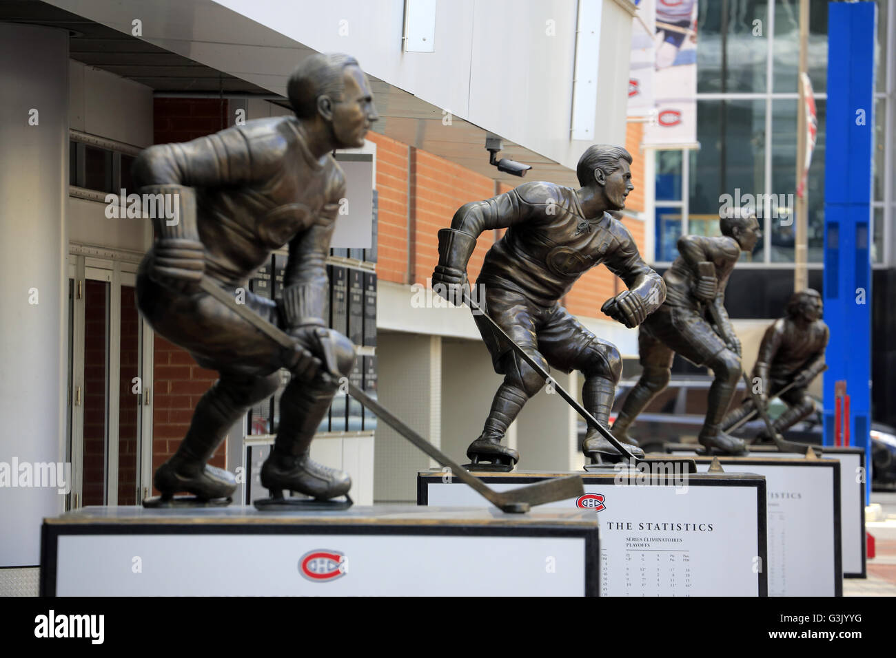 The statues of famous Ice hockey players of National Hockey League's ...