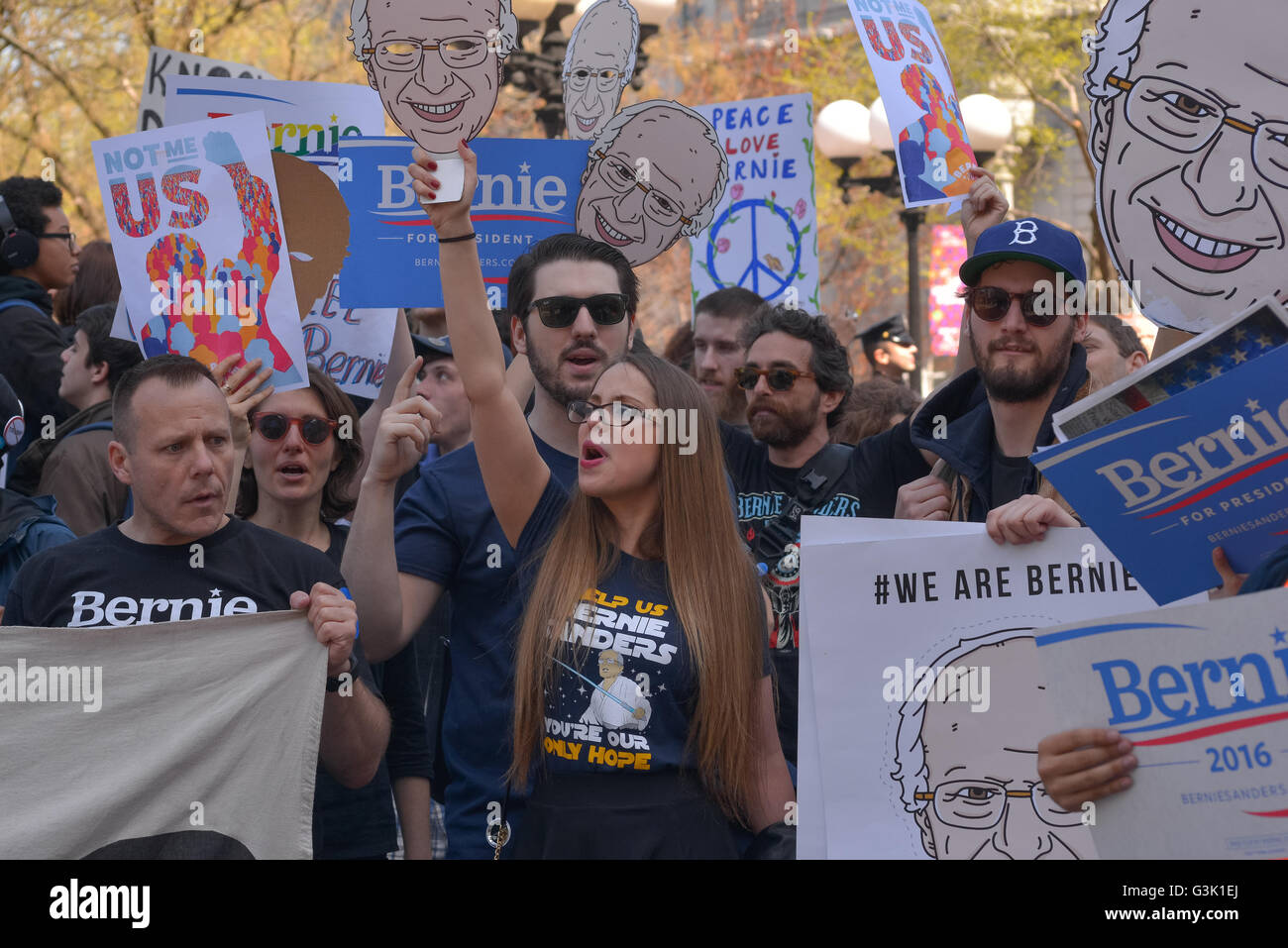 New York, United States. 16th Apr, 2016. Participants of the rally and ...