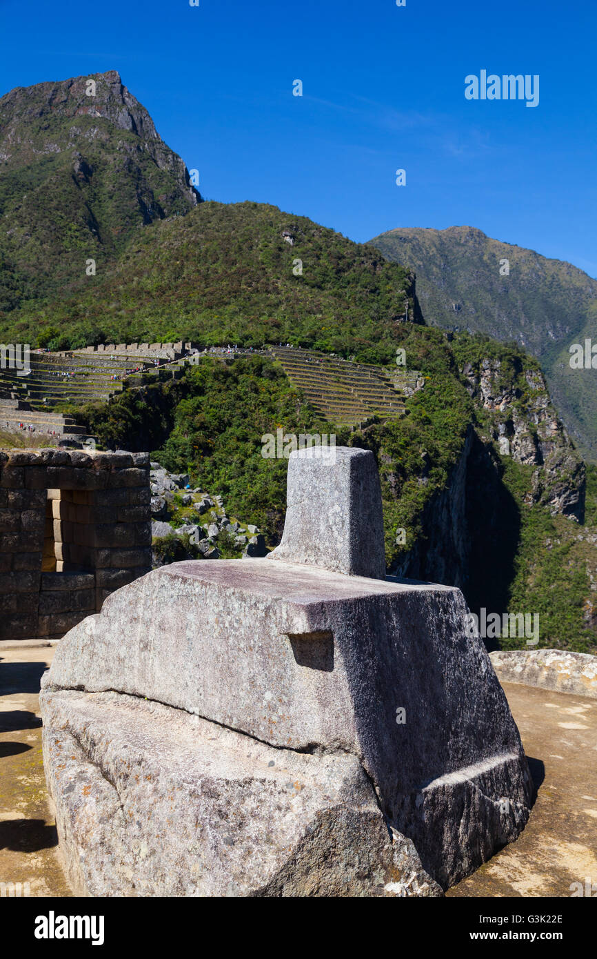 Astronomical observatory stone carved with special features at Machu ...