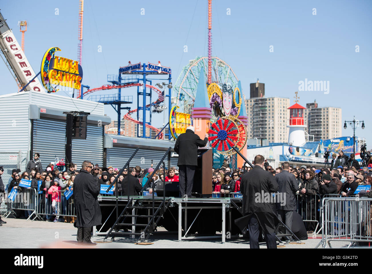 Brooklyn, United States. 10th Apr, 2016. Bernie Sanders at a campaign ...