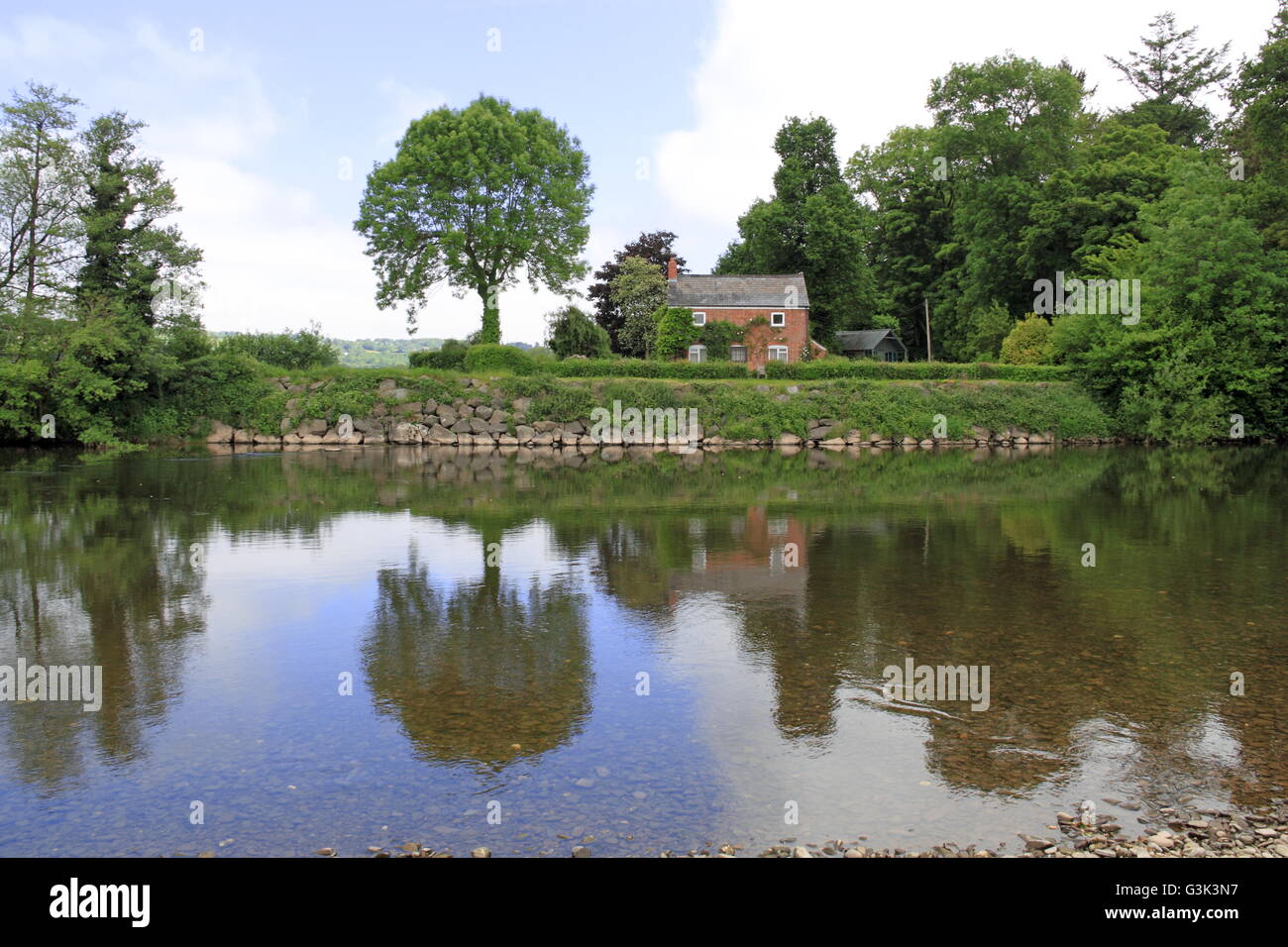 Wyecliff from The Warren, Hay-on-Wye, Powys, Wales, Great Britain ...