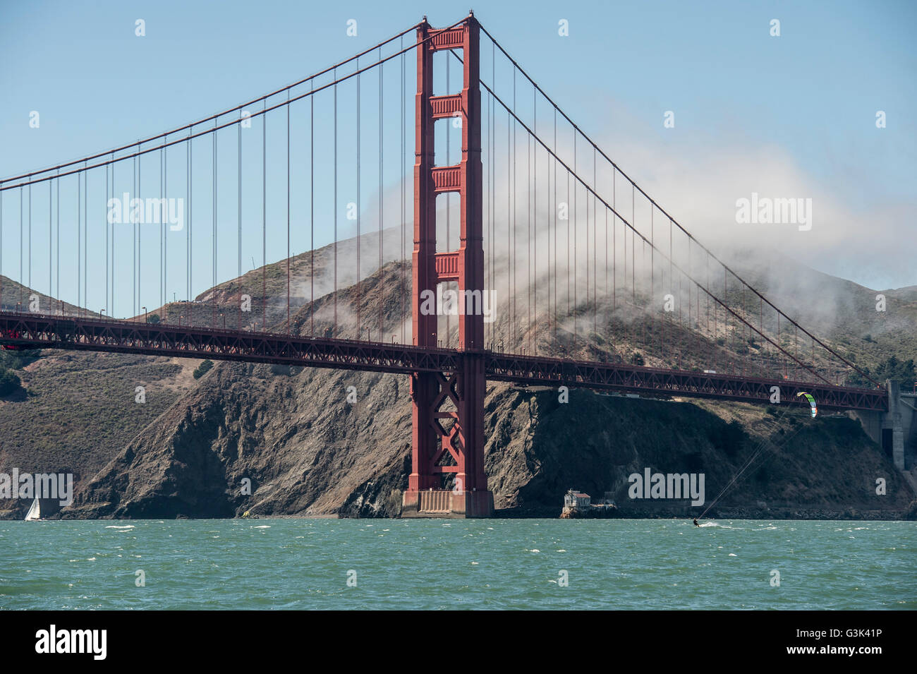 Kite Boarder under The Golden Gate Bridge, San Francisco Stock Photo ...