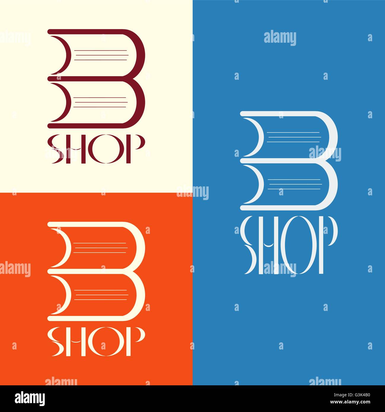 Vector book shop logo. Book shop emblem. Book shop display window ...