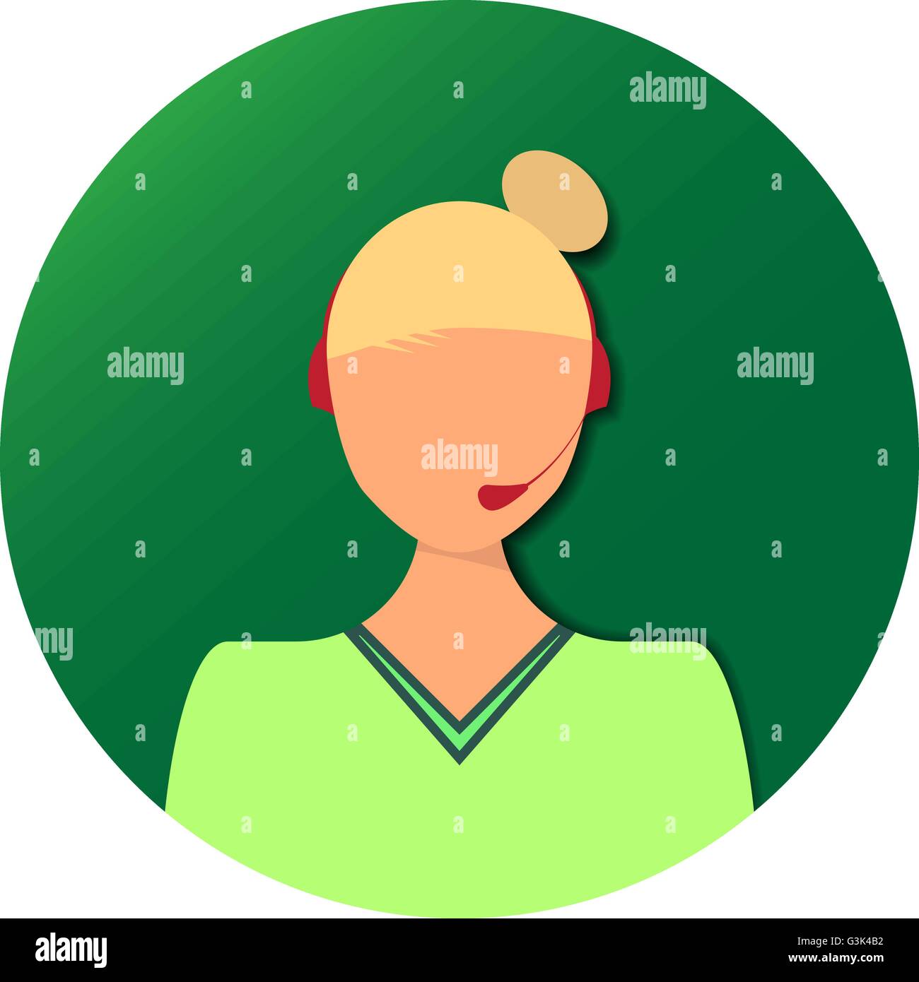 Women operator of hot line drawn in modern flat design style Stock ...