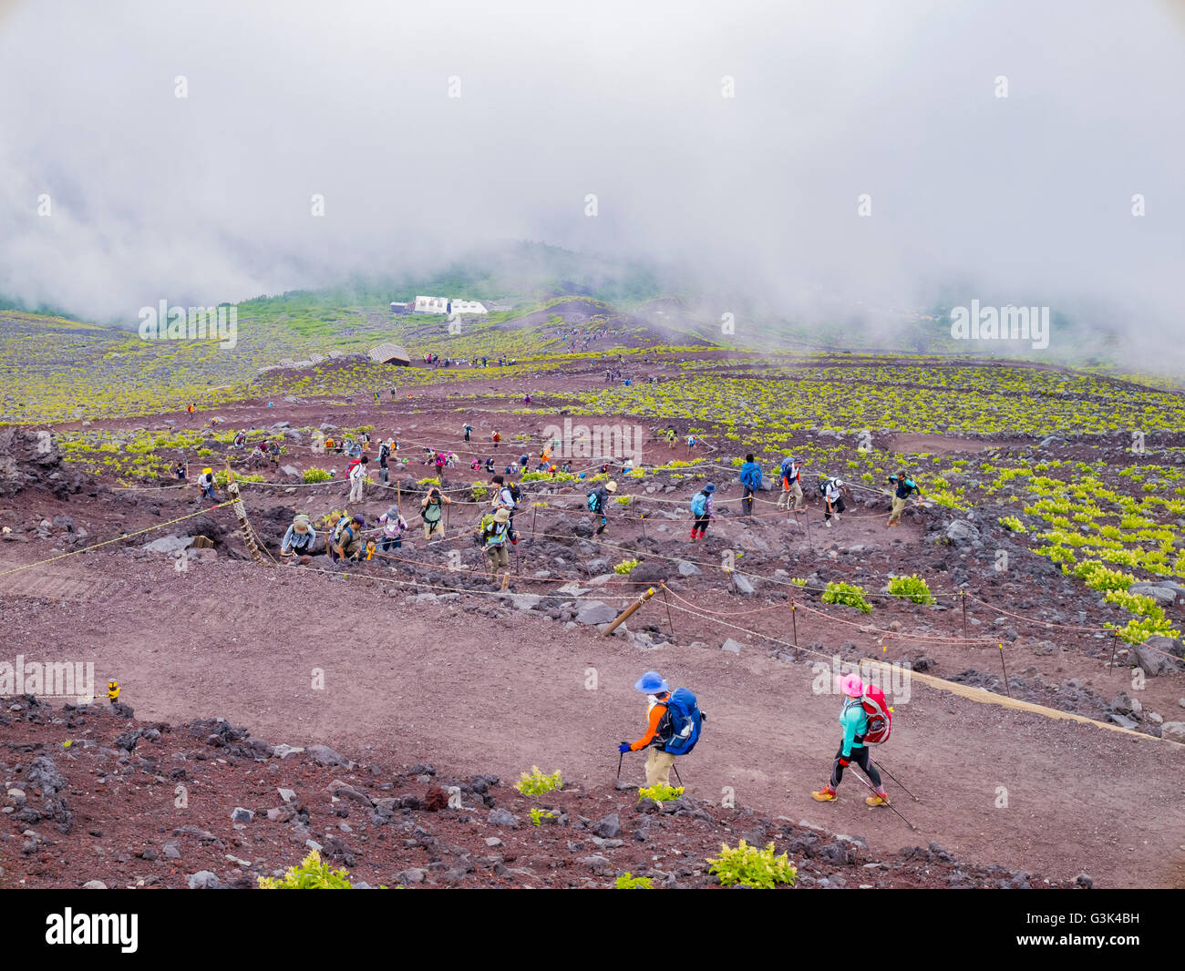 Hiking in the famous Mount Fuji, Japan Stock Photo - Alamy