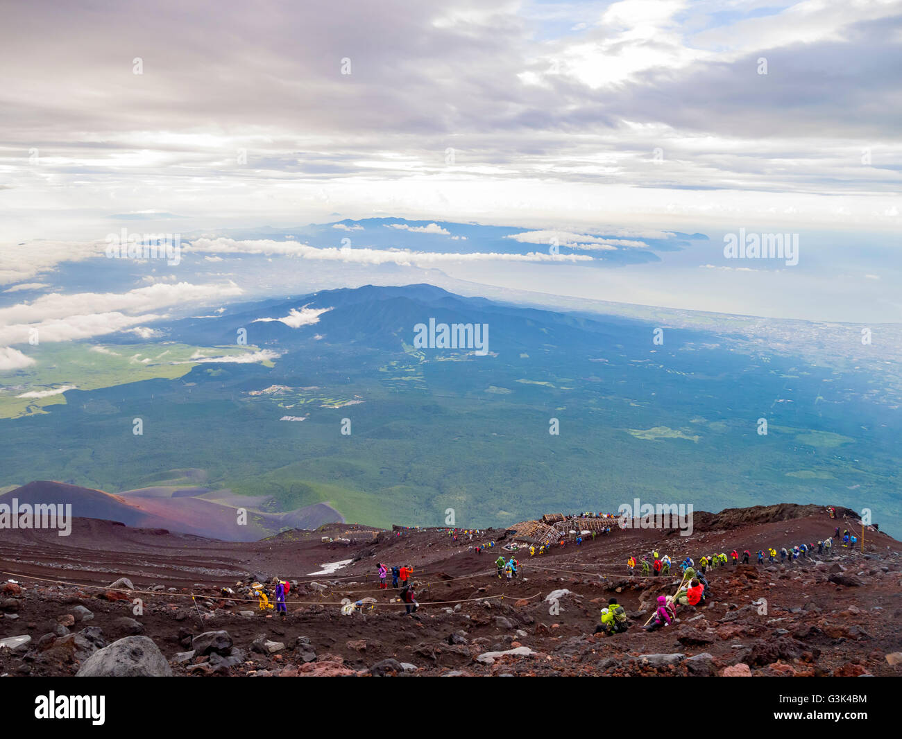 Hiking in the famous Mount Fuji, Japan Stock Photo - Alamy