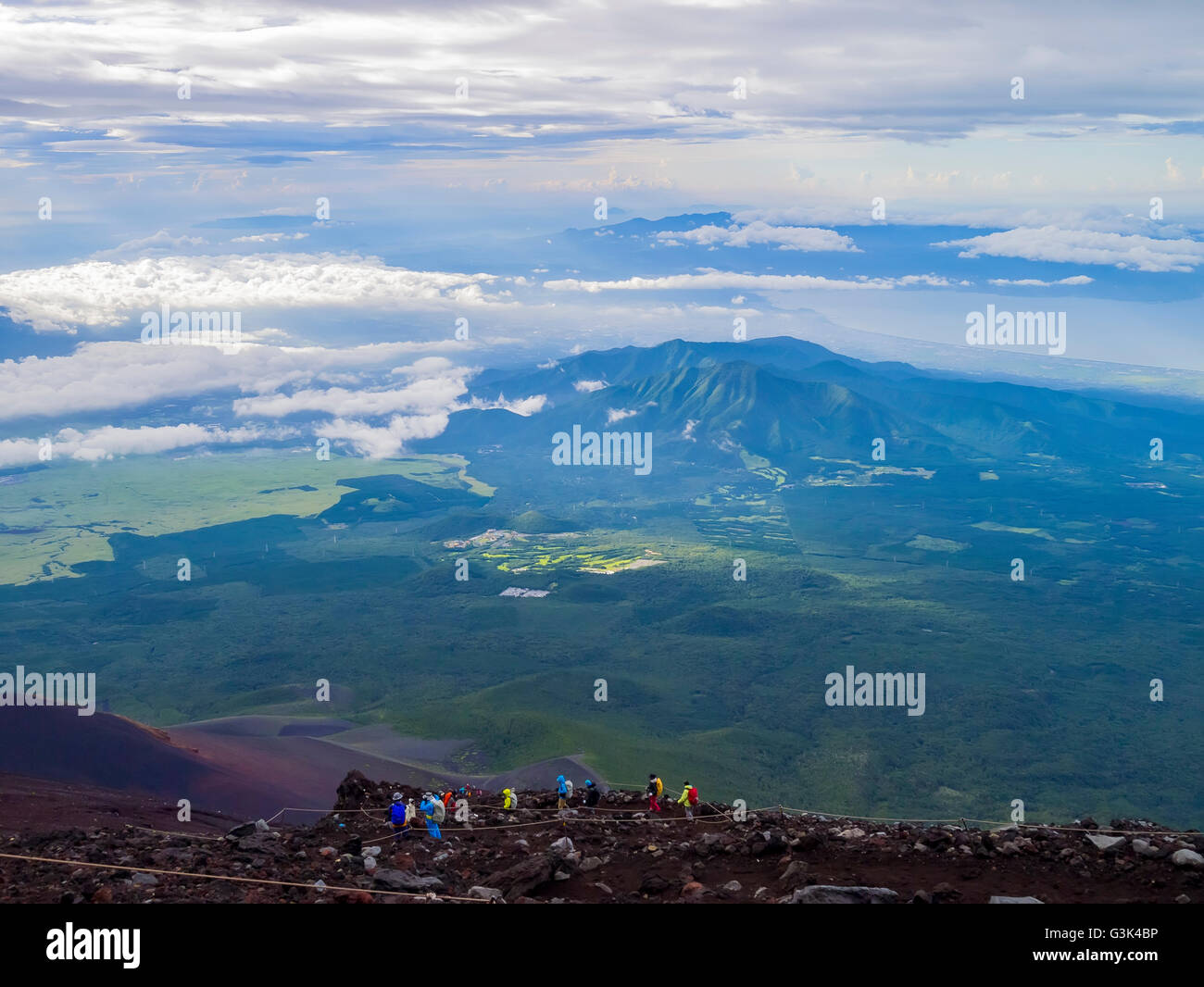 Hiking in the famous Mount Fuji, Japan Stock Photo - Alamy