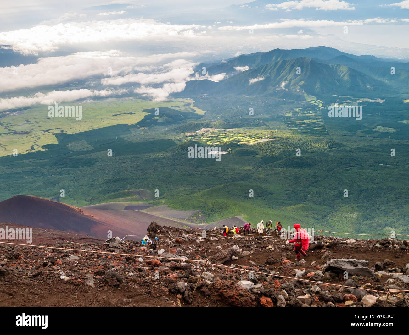 Hiking in the famous Mount Fuji, Japan Stock Photo - Alamy