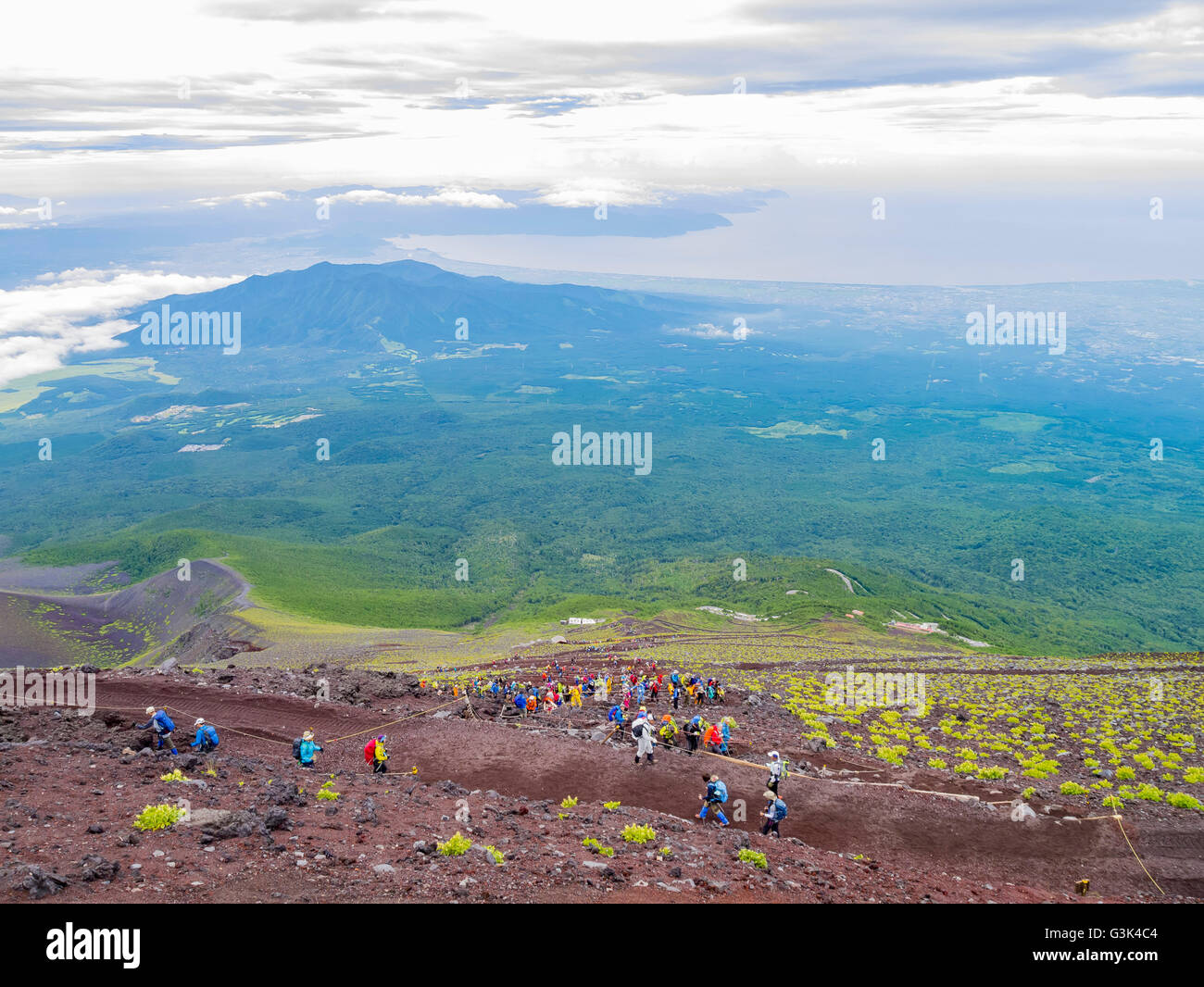 Hiking in the famous Mount Fuji, Japan Stock Photo - Alamy