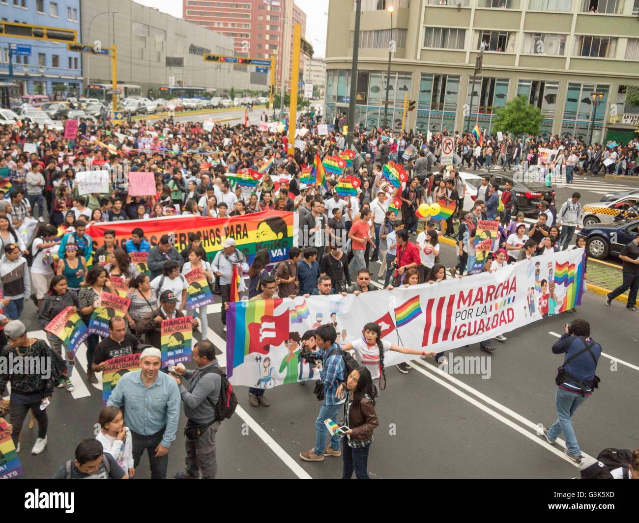 Lima, Peru. 21st May, 2016. Thousands of people took to the streets of ...