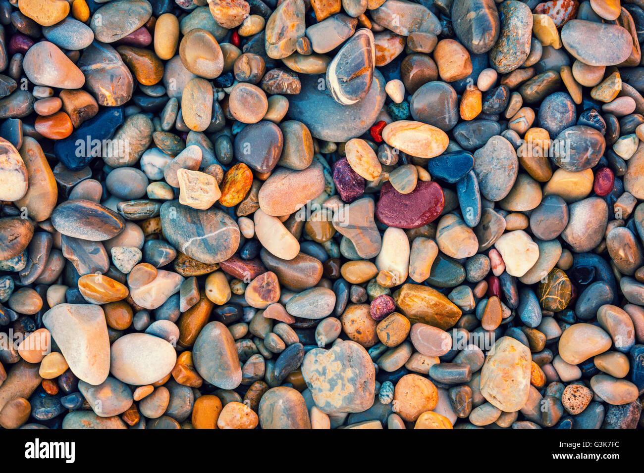 Vintage colorful pebbles background Stock Photo - Alamy