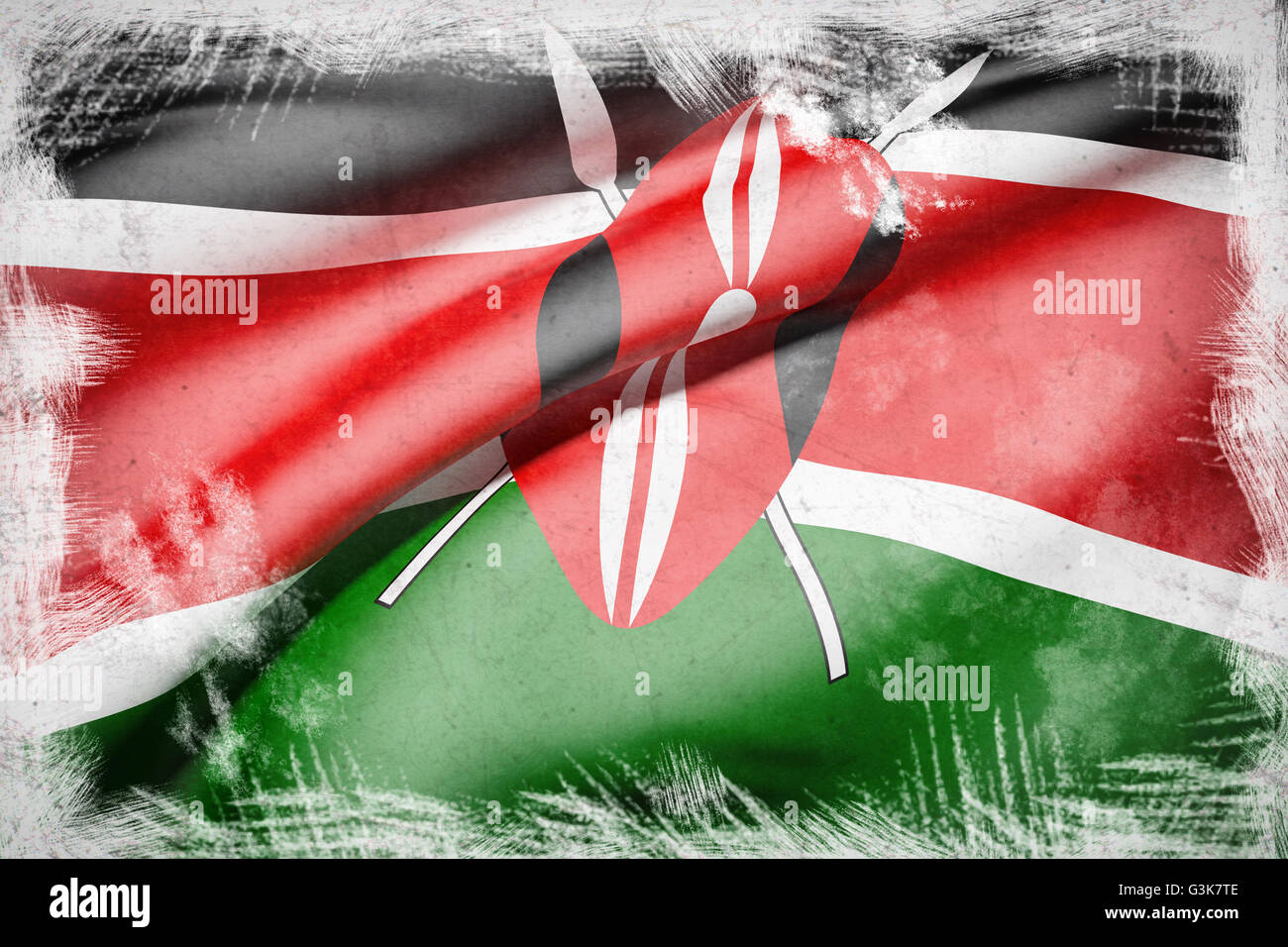 3d rendering of Kenya flag waving Stock Photo - Alamy
