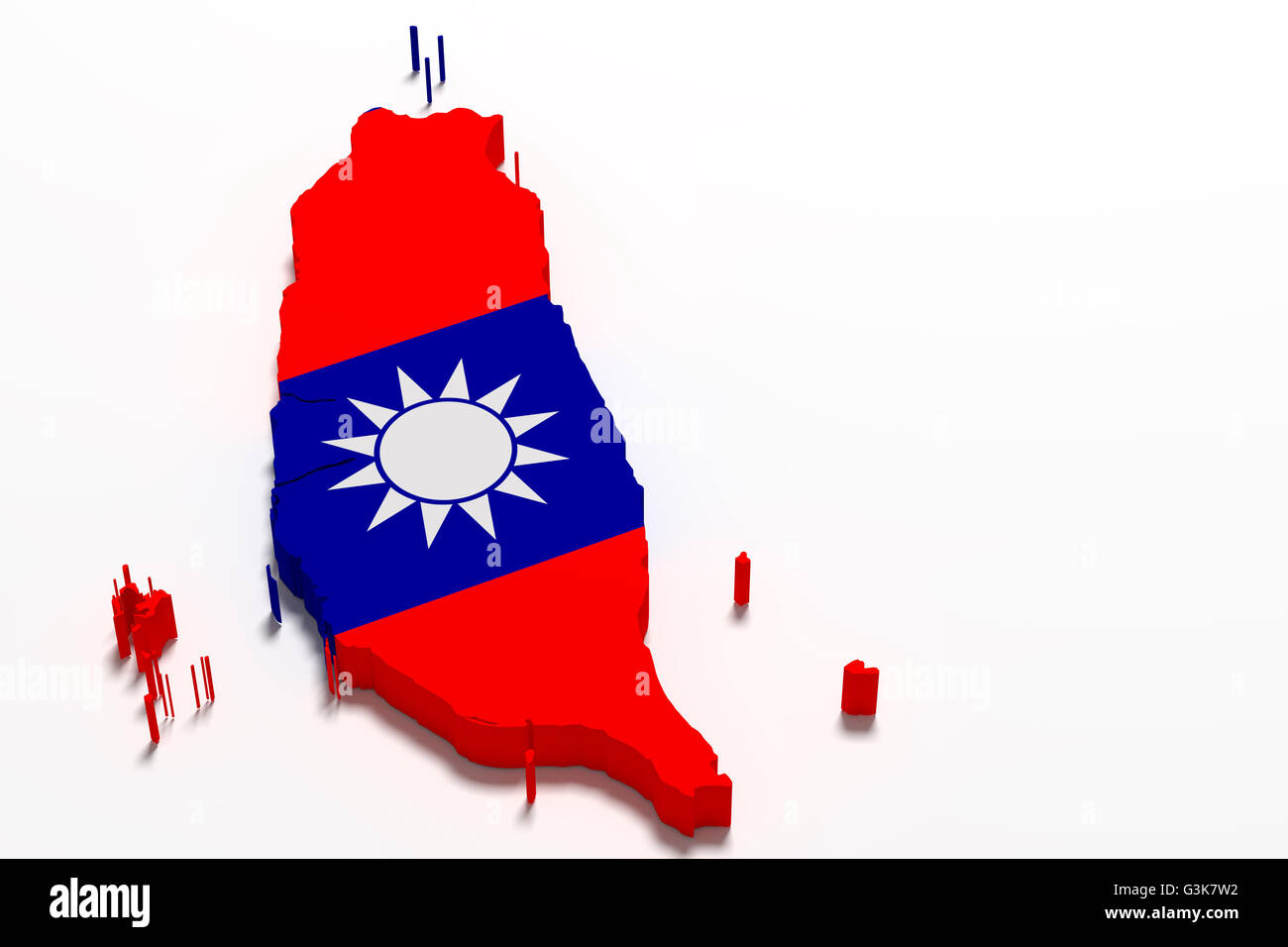 3d rendering of a Taiwan map with flag Stock Photo - Alamy