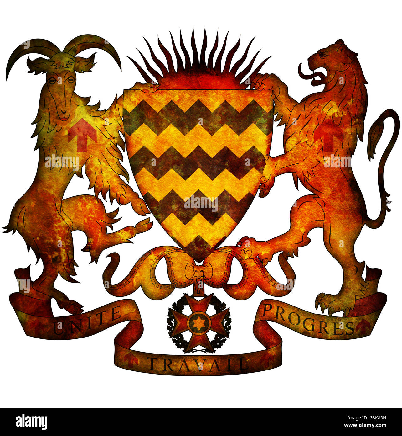 old isolated over white coat of arms of chad Stock Photo - Alamy