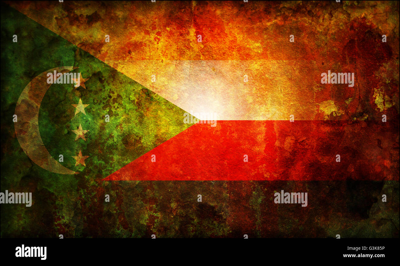 some old vintage flag of african country comoros Stock Photo - Alamy