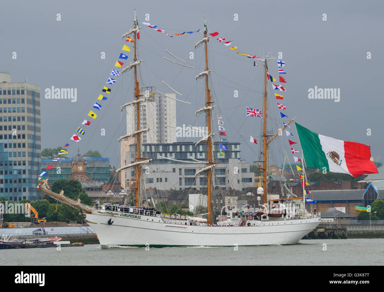 Mexican Navy sail training ship ARM Cuauhtemoc (BE01) heading down the ...