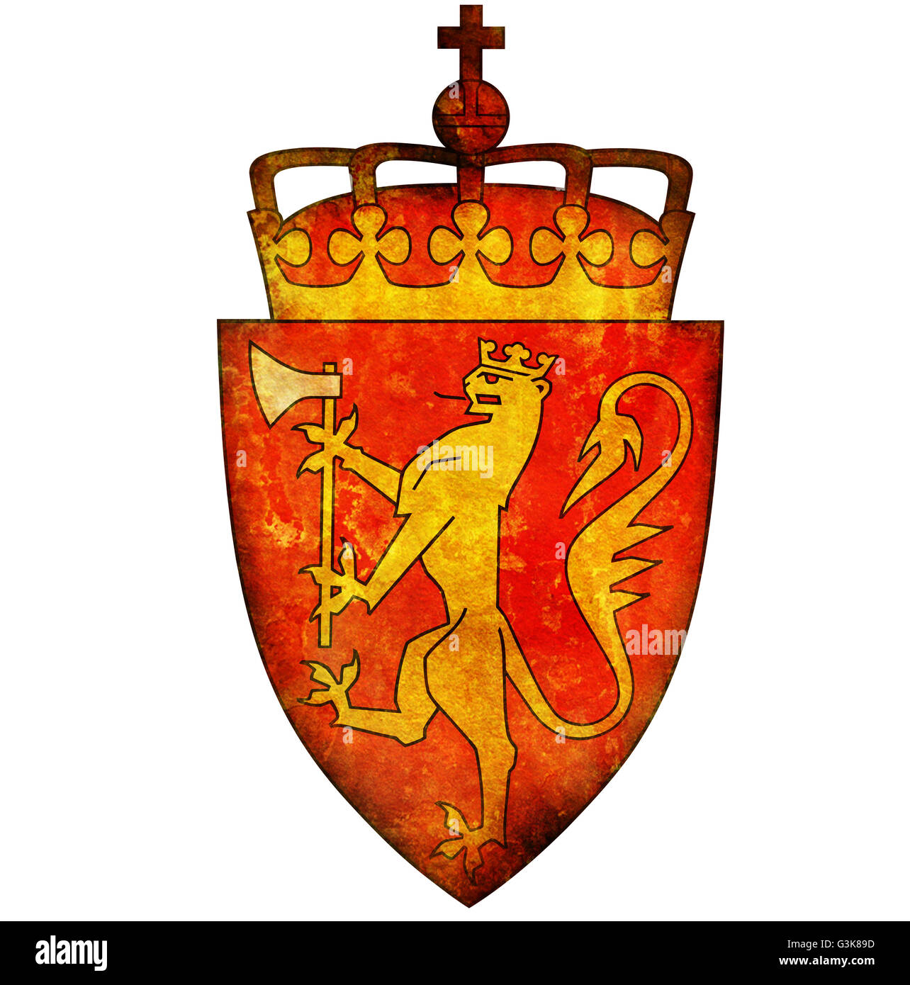 old isolated over white coat of arms of norway Stock Photo - Alamy