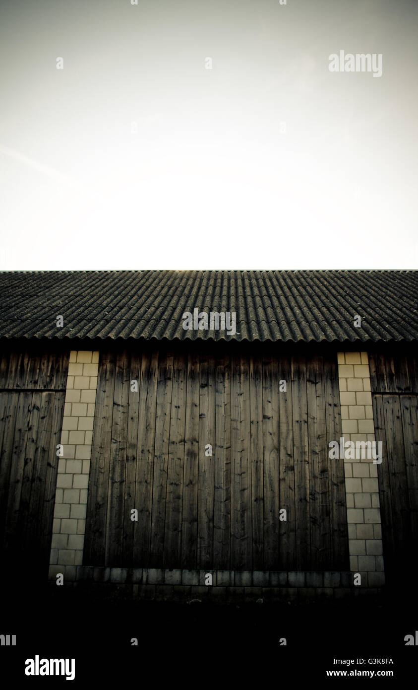 detail of vintage barn made of wood and white stone Stock Photo - Alamy