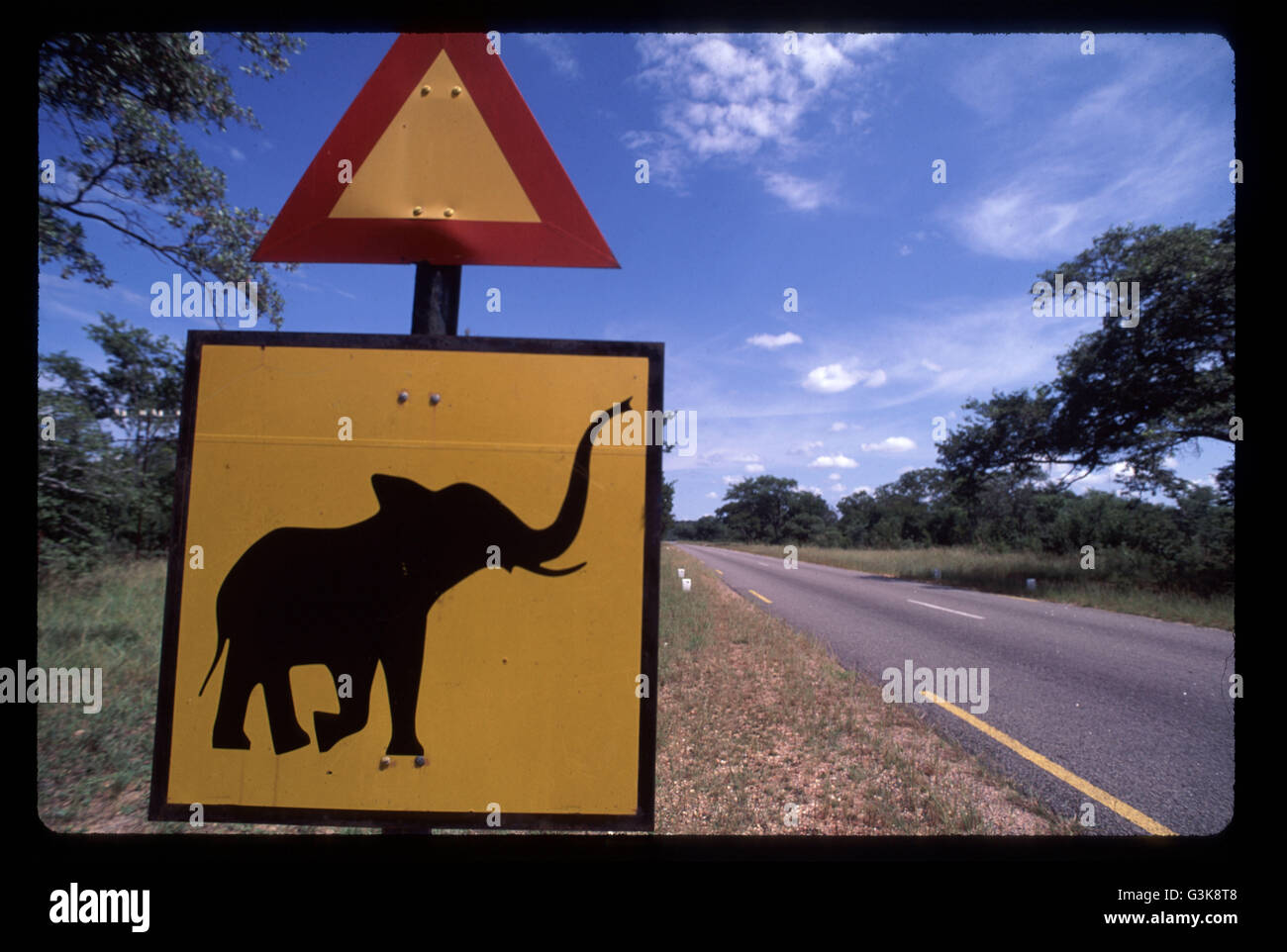 elephant warning sign Stock Photo - Alamy