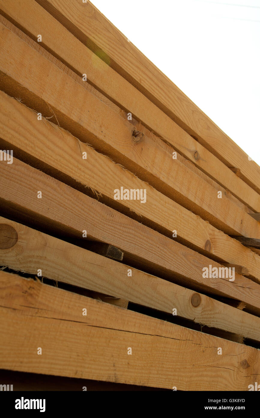 some planks using for construction of a new building Stock Photo - Alamy