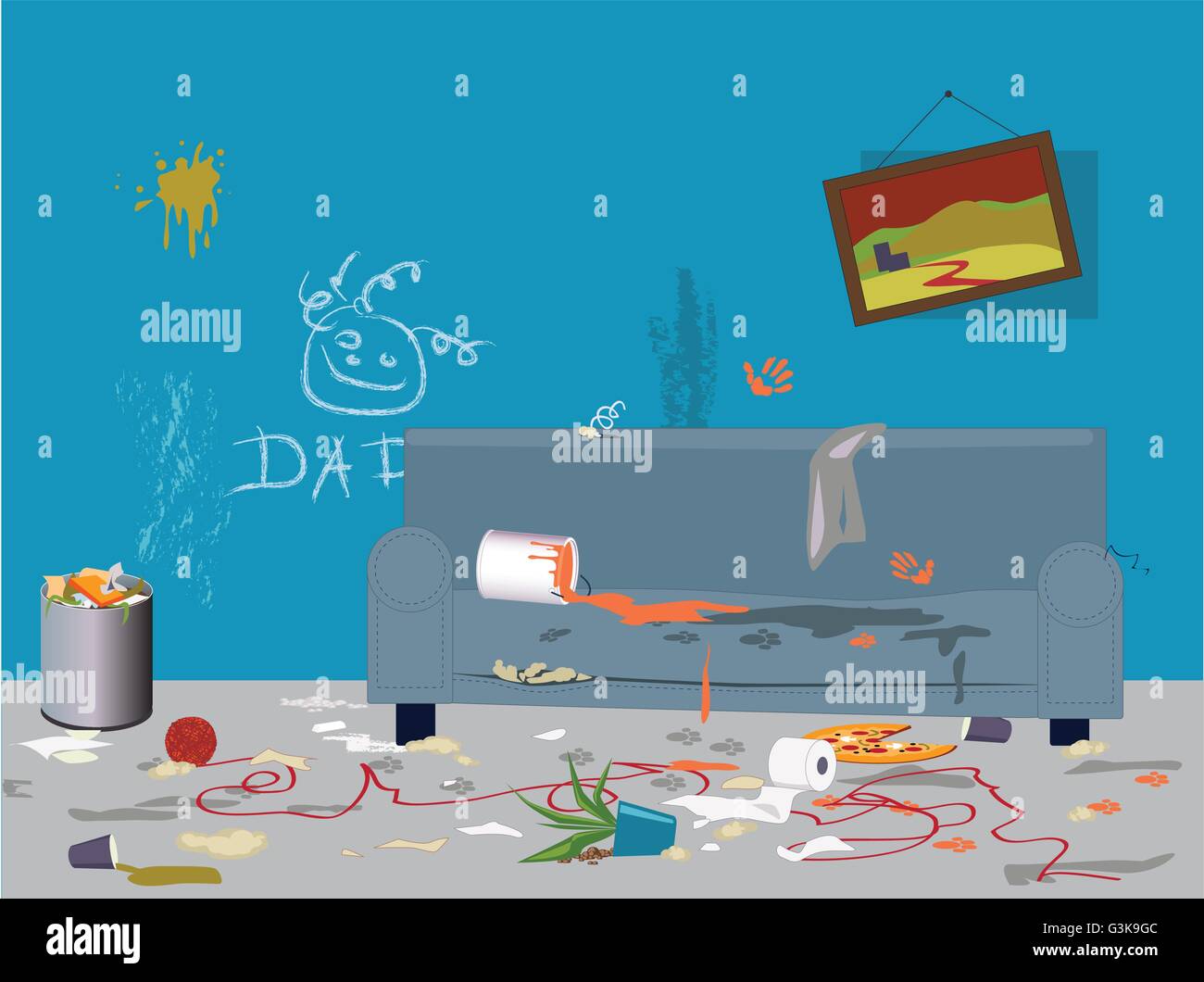 Interior messy home room Stock Vector Images - Alamy