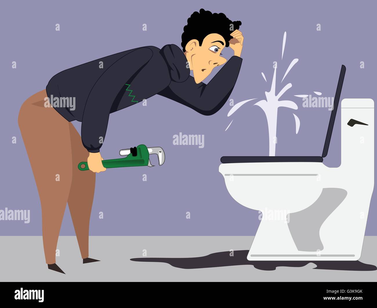 Broken toilet Stock Vector Images - Alamy