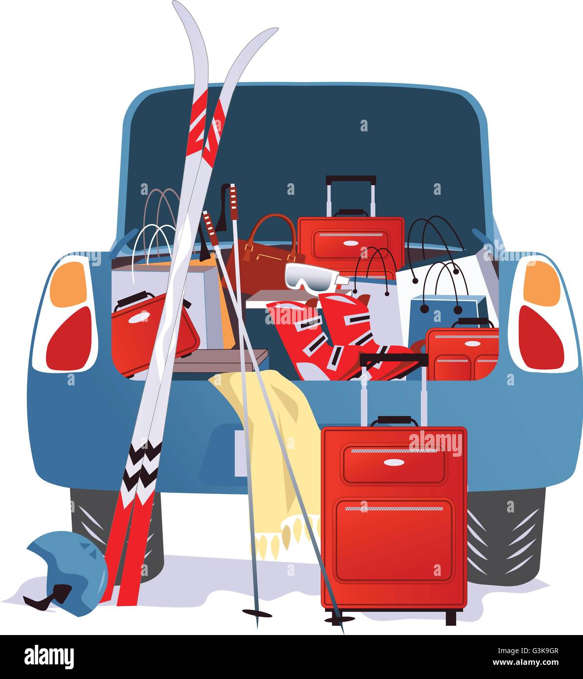 Car packed vacation Stock Vector Images - Alamy