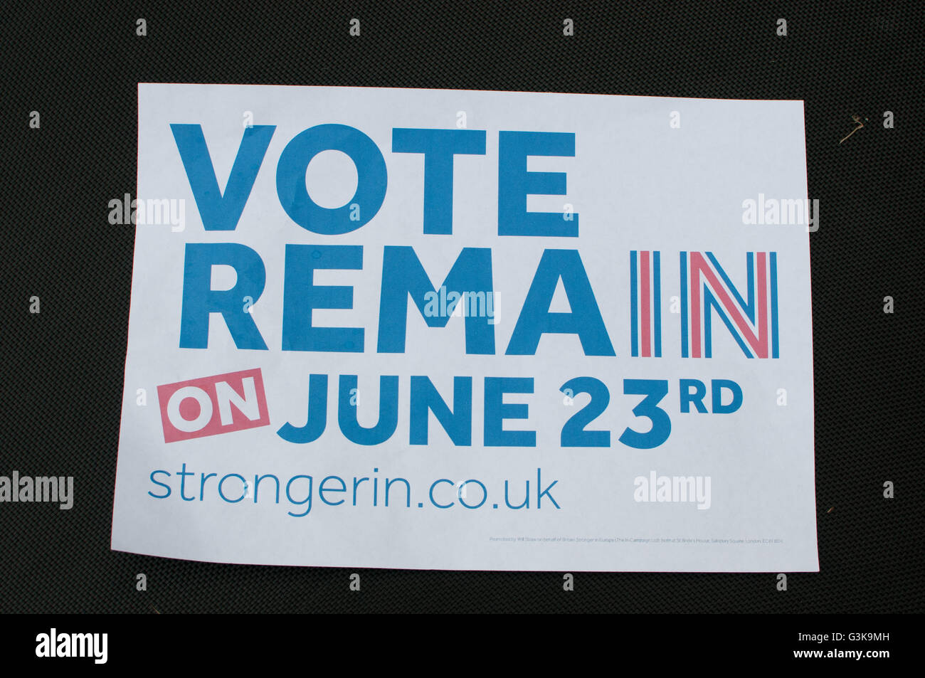 Poster for Remain Campaign referendum Stock Photo - Alamy