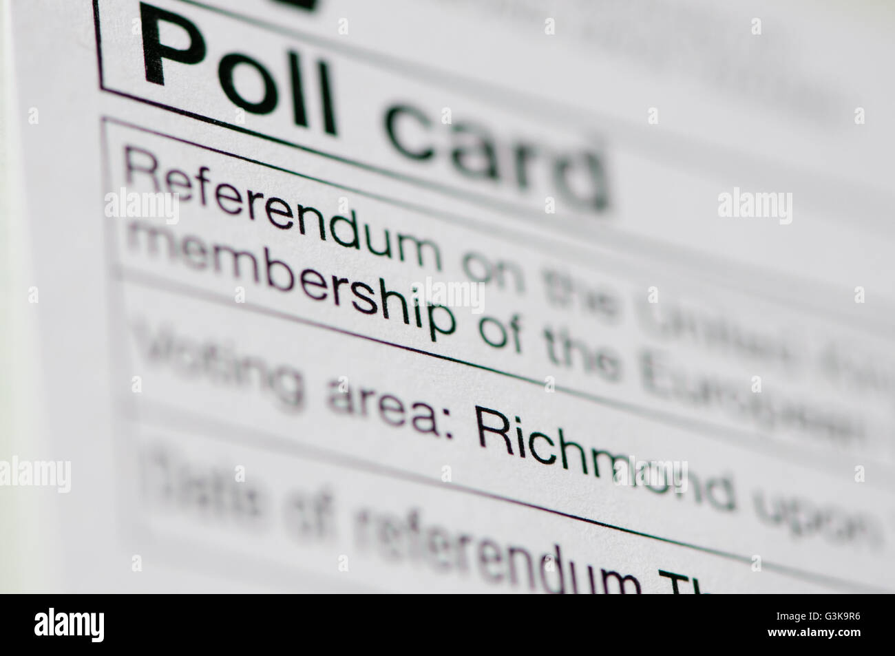 Poll card hi-res stock photography and images - Alamy