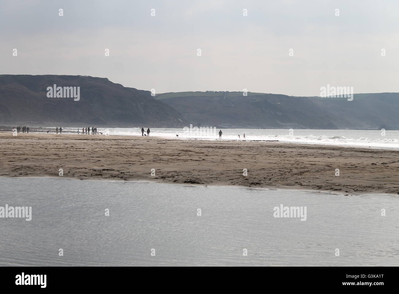 Widemouth Bay, North Cornwall, beach, waves, holiday Stock Photo - Alamy
