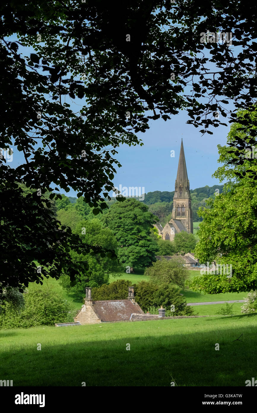 Derbyshire village of Edensor on the Chatsworth Estate Stock Photo - Alamy
