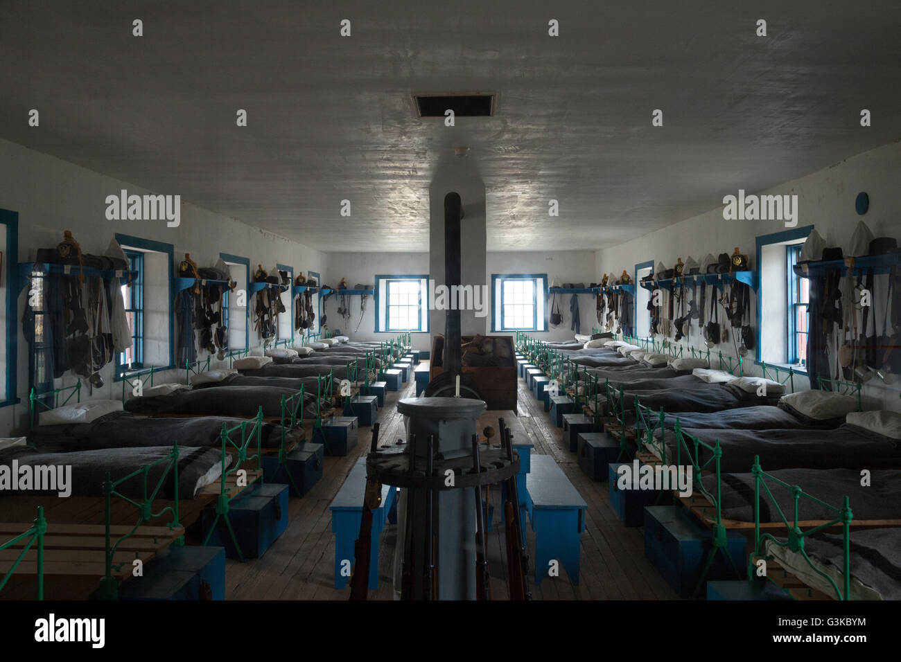 Fort Laramie Wyoming Army post interior of barrack room Stock Photo - Alamy