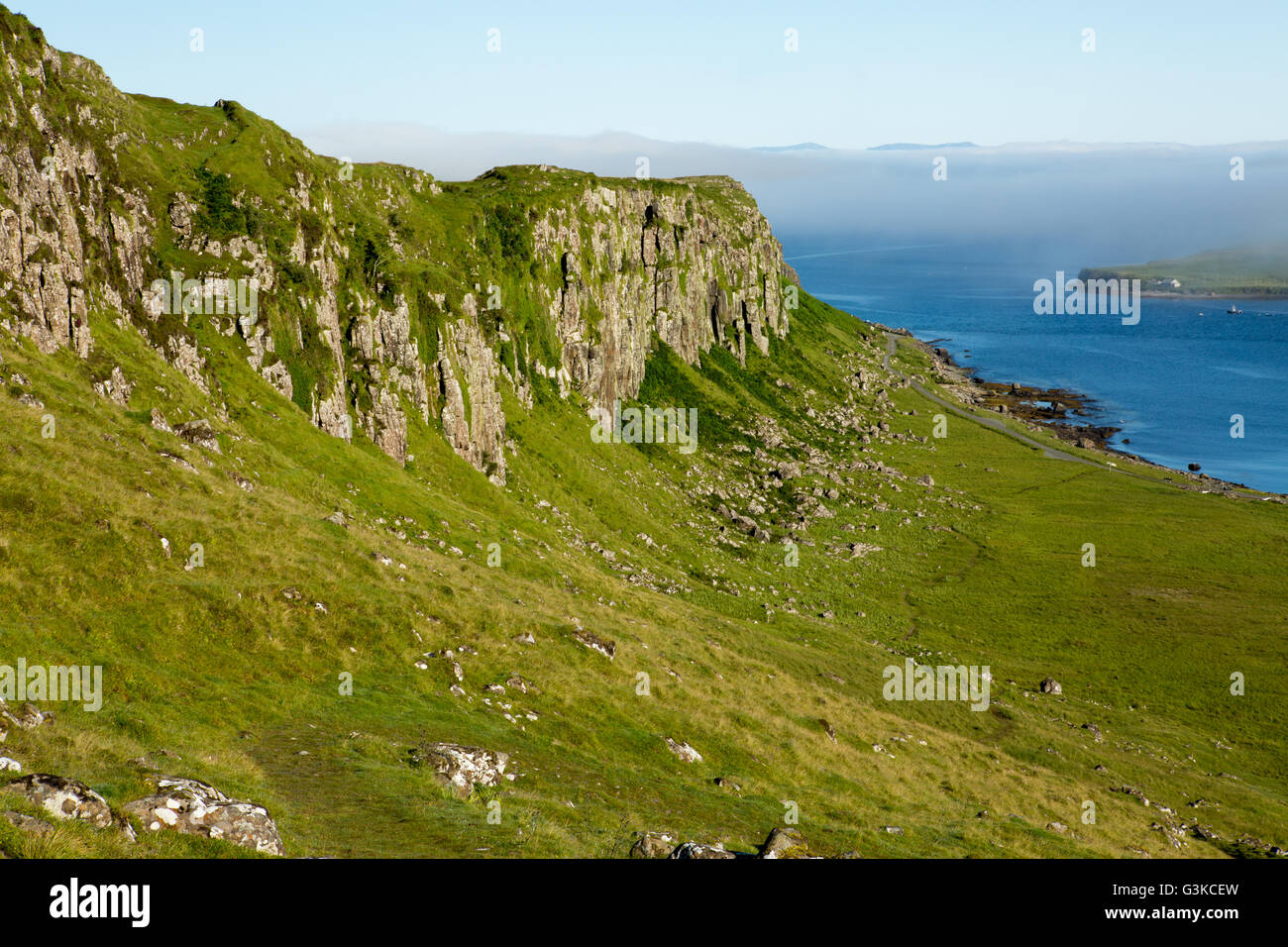 Coastal view of cliffs and Outer Hebrides at Garrafad, northeast coast ...