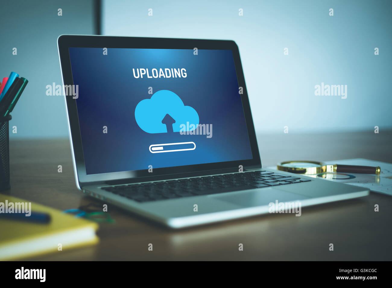 UPLOADING TECHNOLOGY CLOUD DATA CONCEPT Stock Photo - Alamy